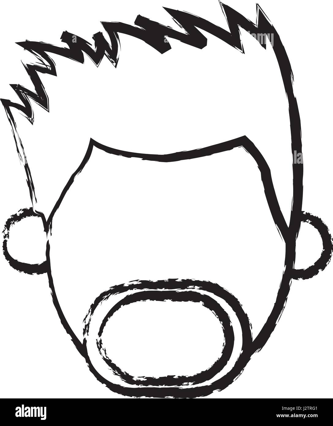 faceless head man mustache beard people sketch Stock Vector Image & Art ...