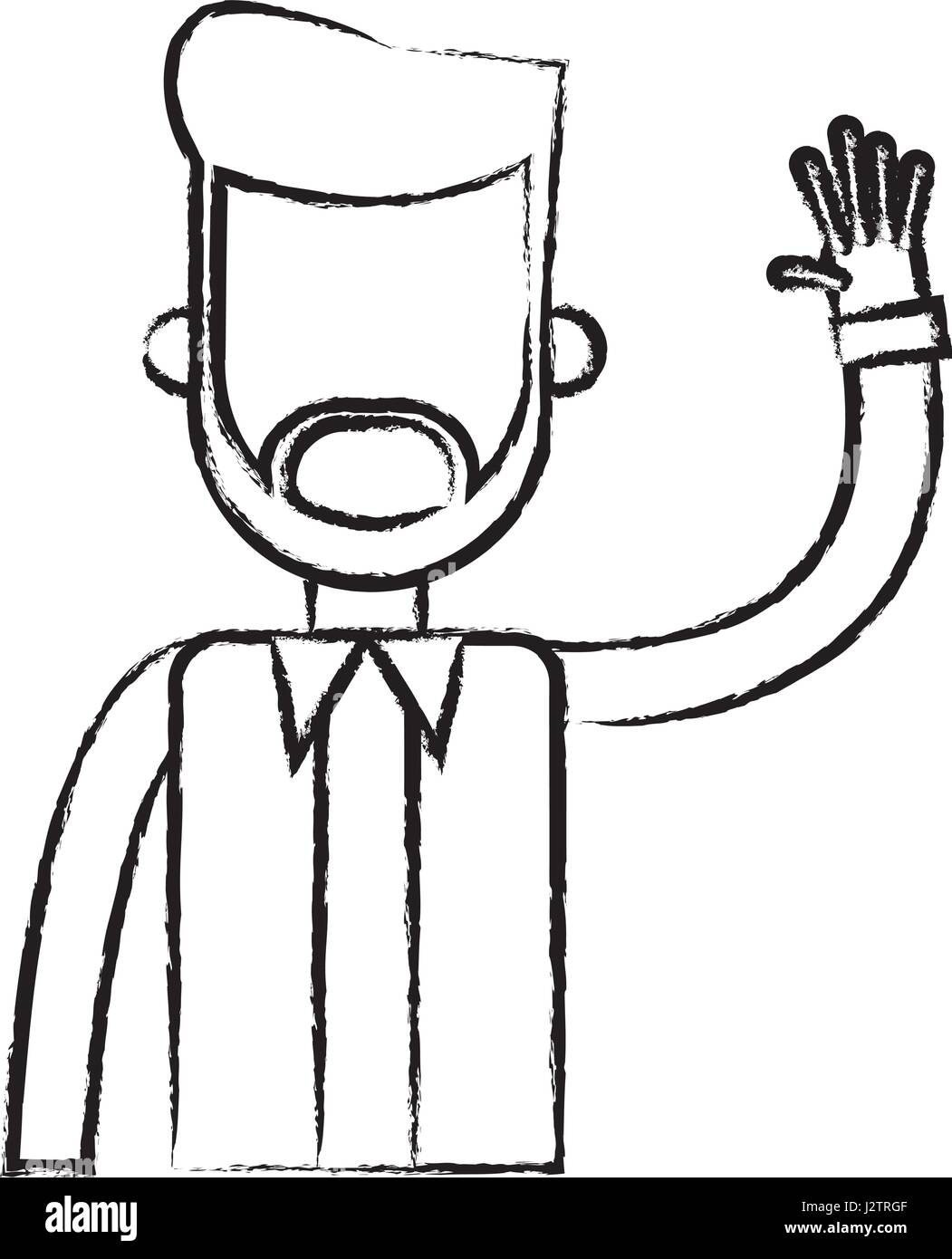 bearded man hand up design sketch Stock Vector Image & Art - Alamy