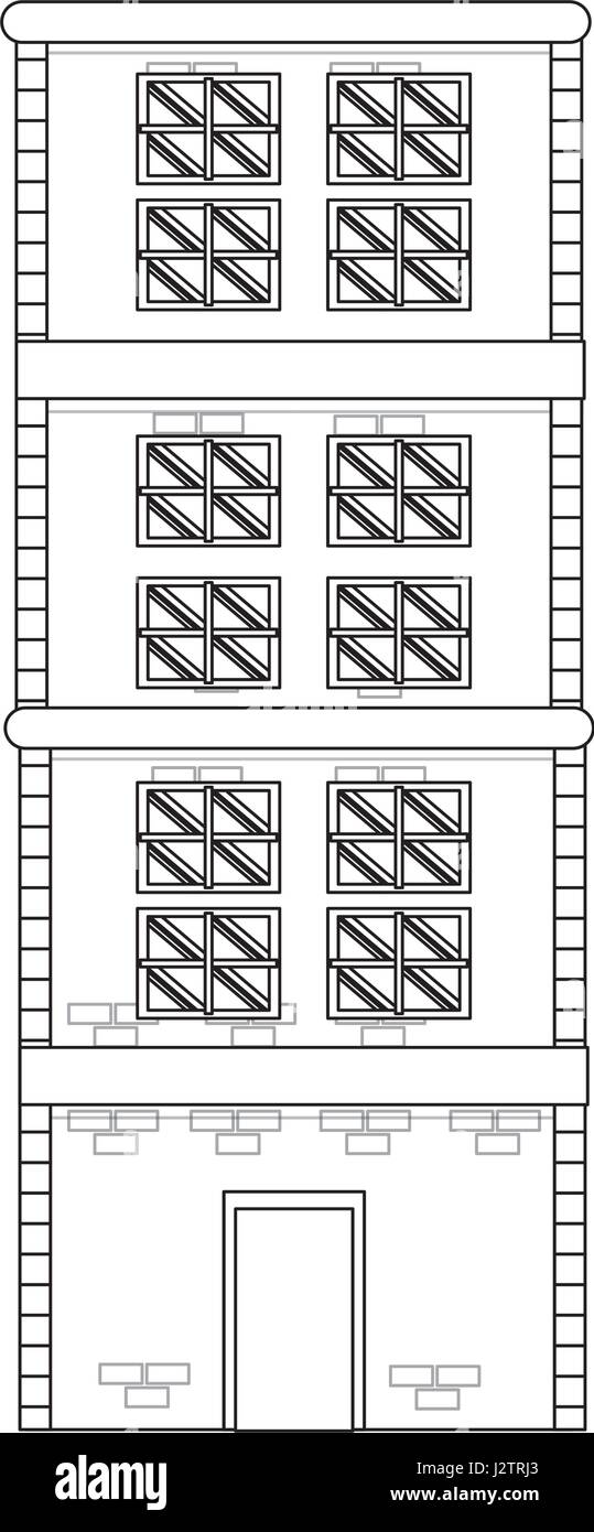 building home brick construction architecture image outline Stock ...