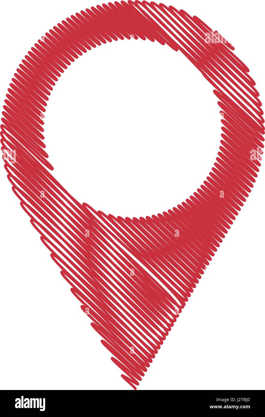 drawing red pin map location gps image Stock Vector Image & Art - Alamy