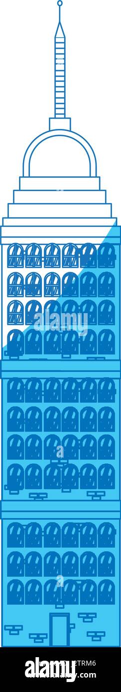 building urban windows facade blue line Stock Vector Image & Art - Alamy