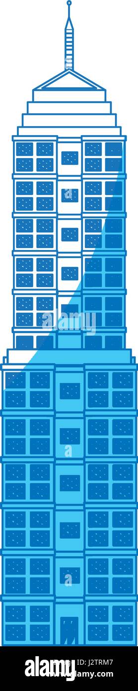 building urban windows facade blue line Stock Vector Image & Art - Alamy