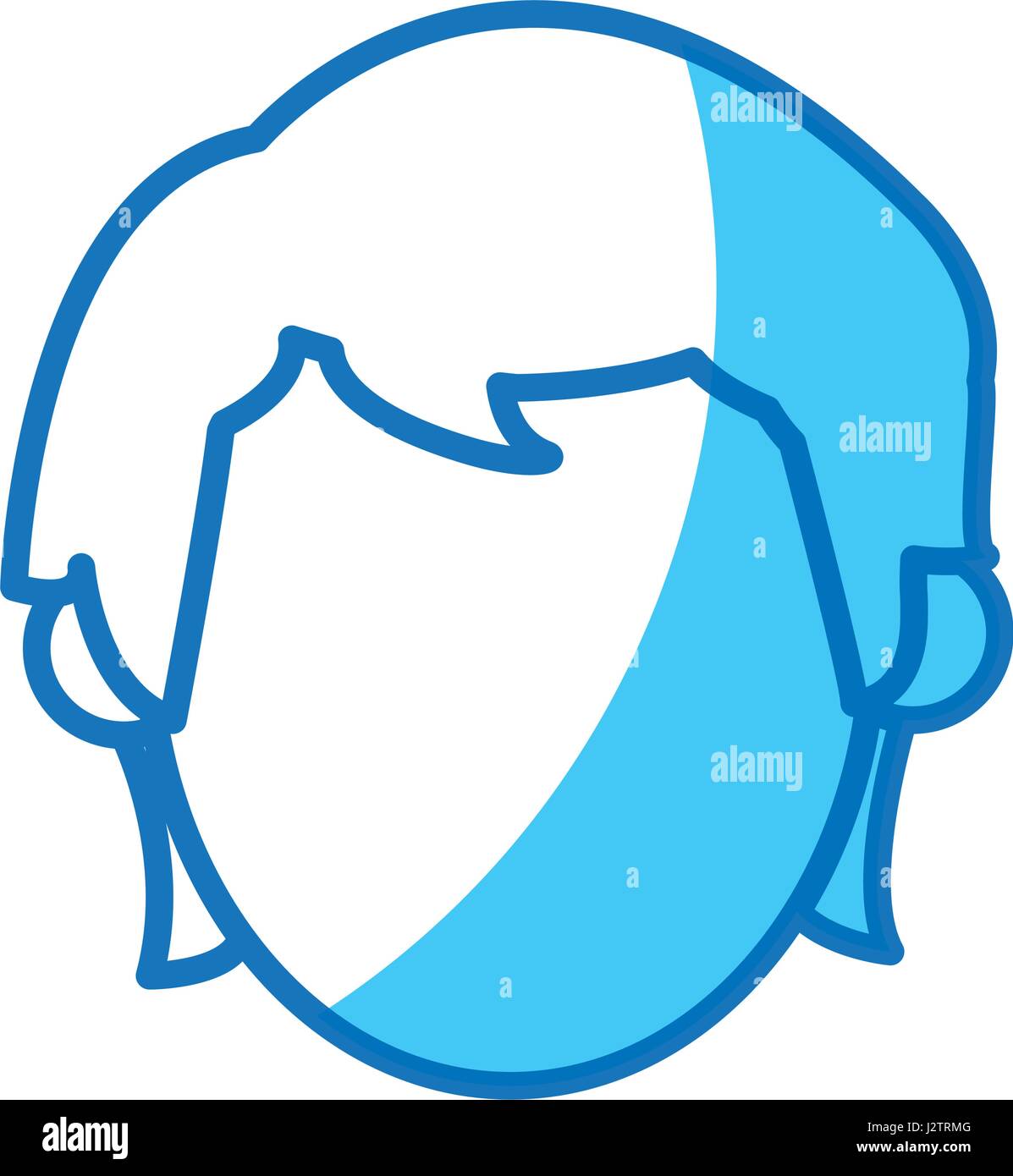 blue outline head no face man character Stock Vector Image & Art - Alamy