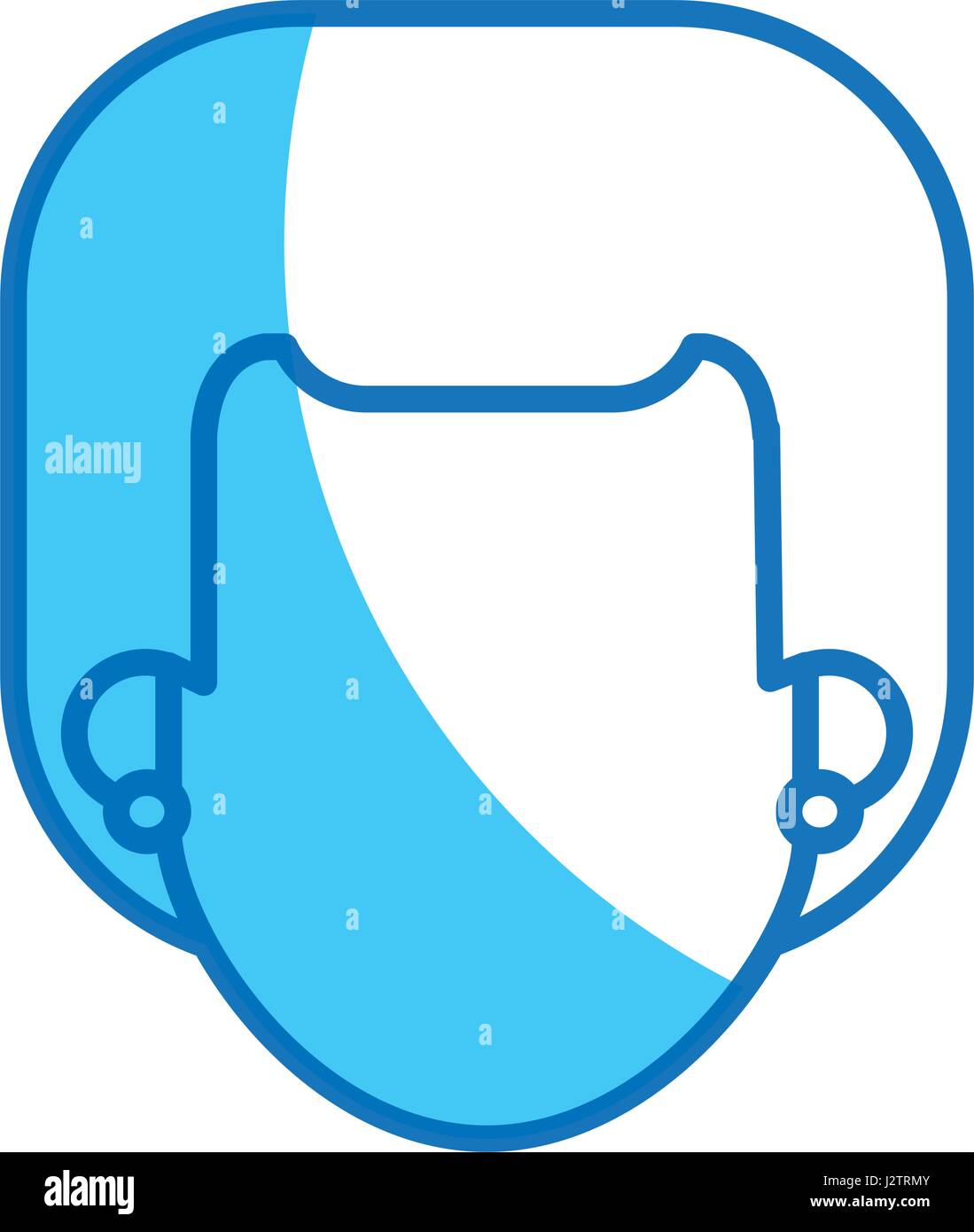 blue line head girl no face design Stock Vector Image & Art - Alamy