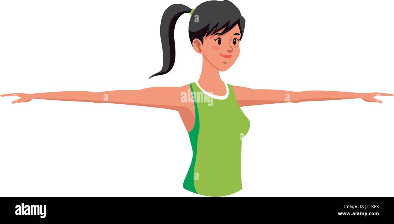 sport girl exercise open arms design Stock Vector Image & Art - Alamy