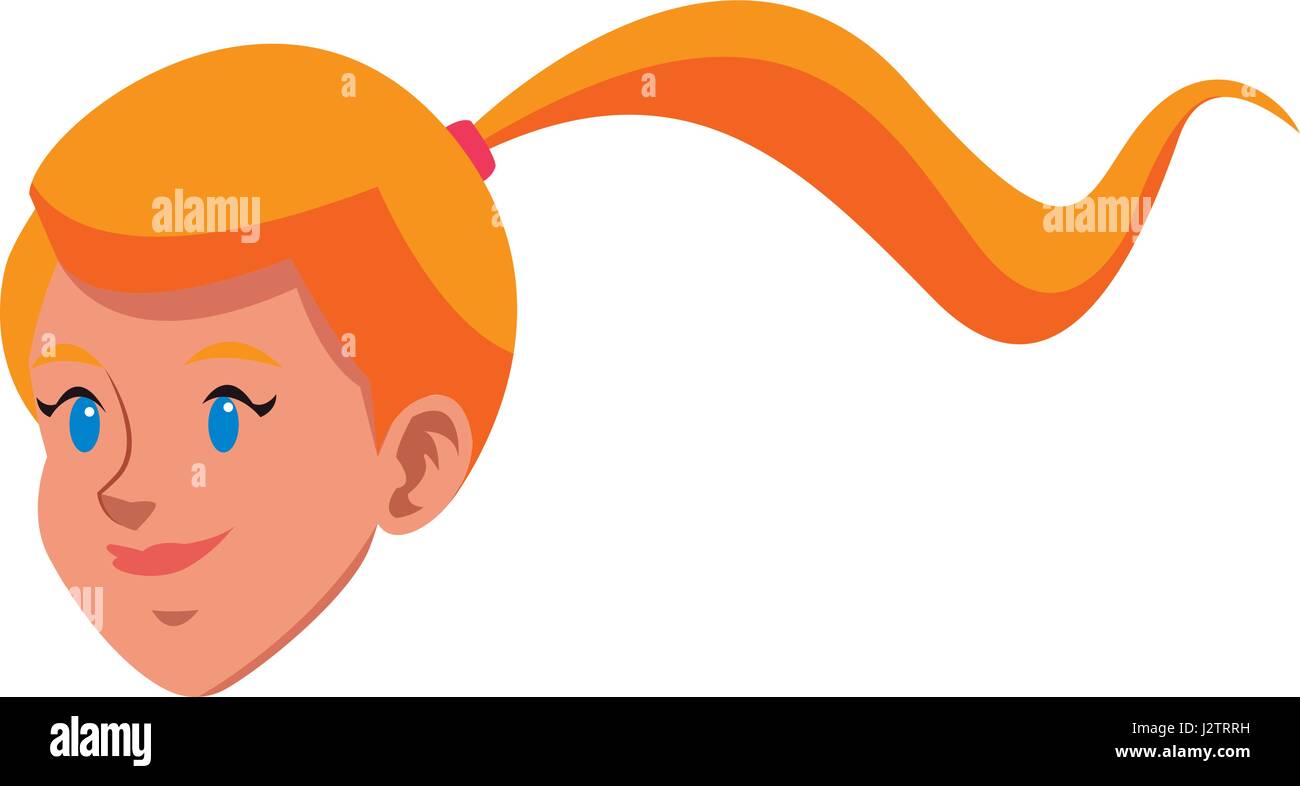 head blonde girl ponytail character icon Stock Vector Image & Art - Alamy