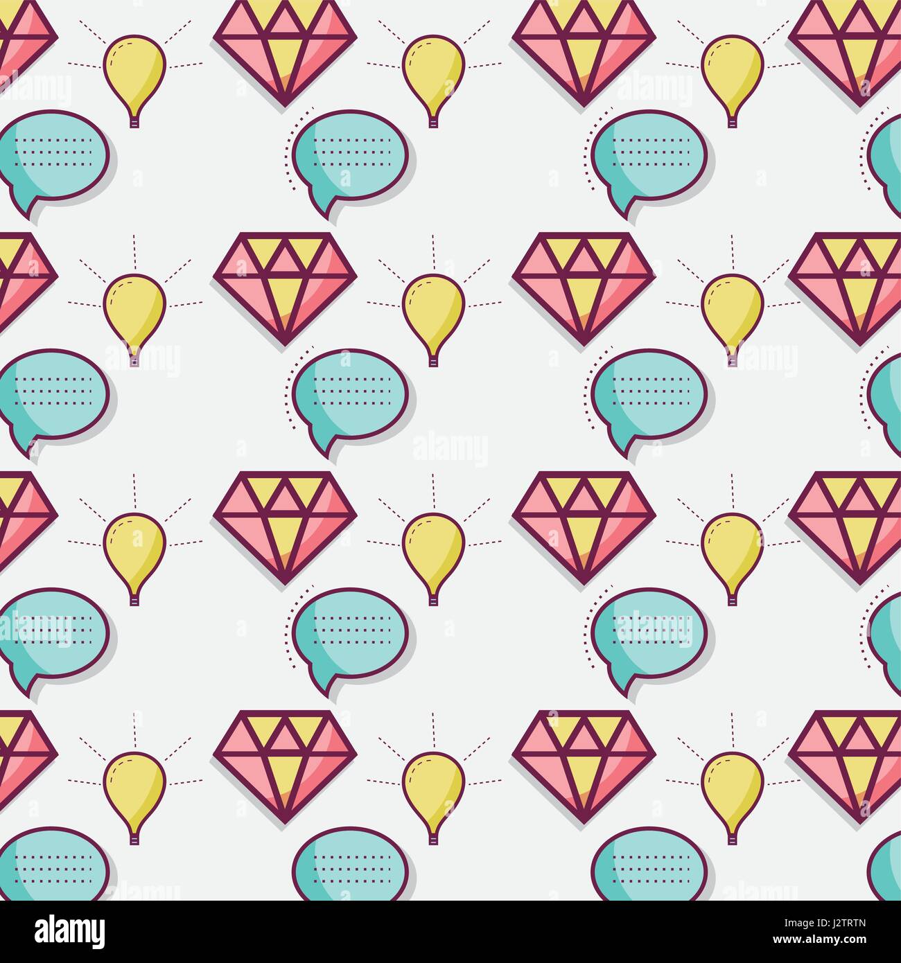 flat line bubble, diamond and bulb pattern Stock Vector Image & Art - Alamy