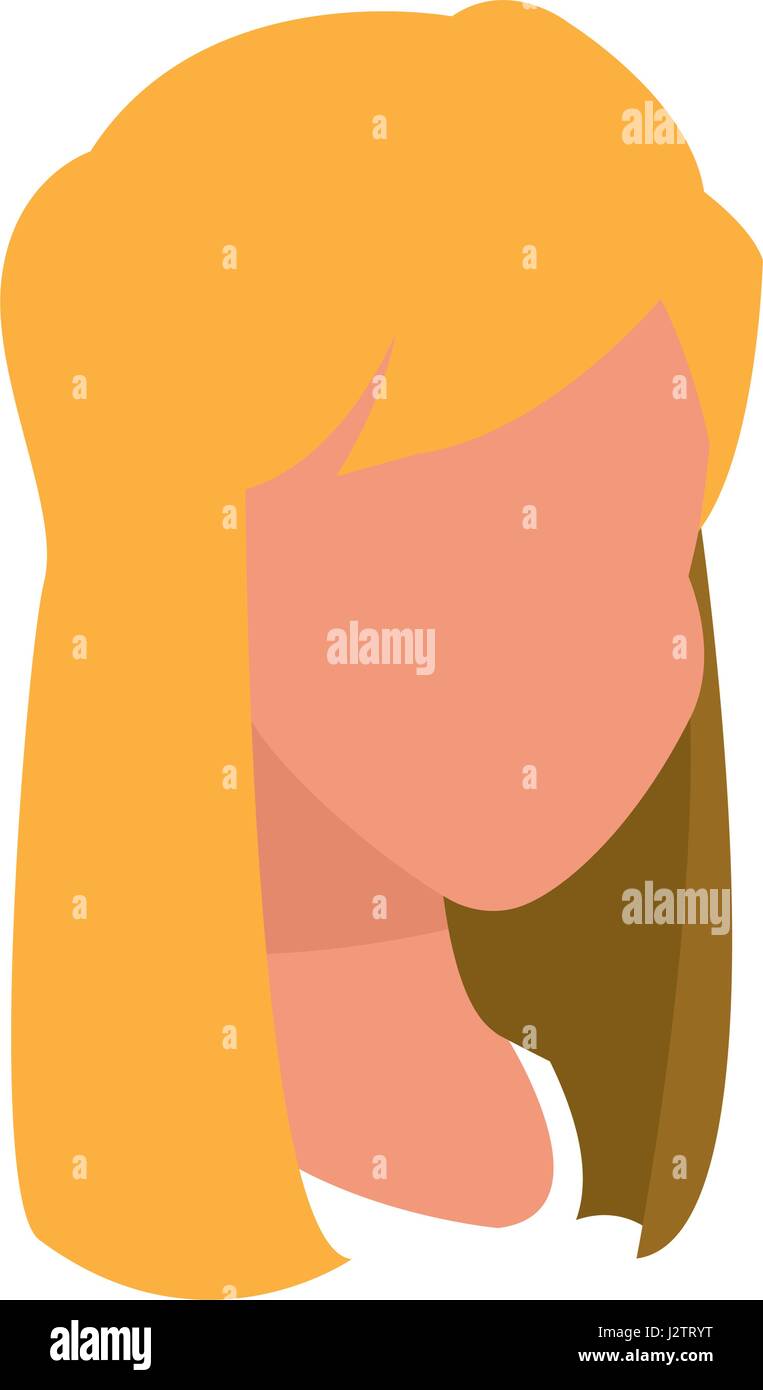 head blonde girl character faceless icon Stock Vector Image & Art - Alamy