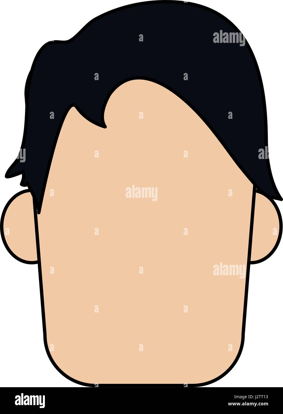 colorful realistic image faceless front view man with hairstyle Stock ...
