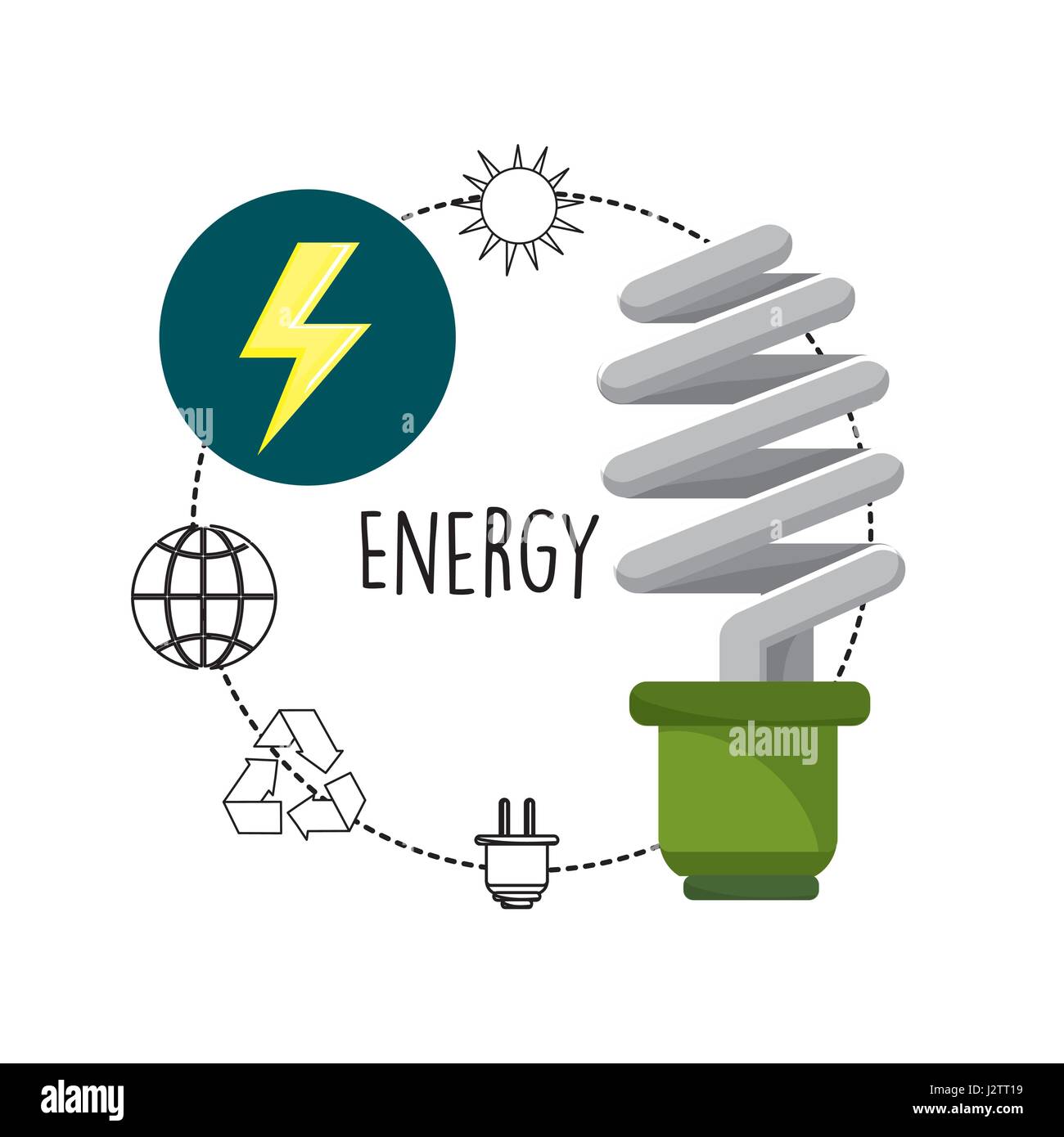 save bulb with environment symbols to care planet Stock Vector Image ...