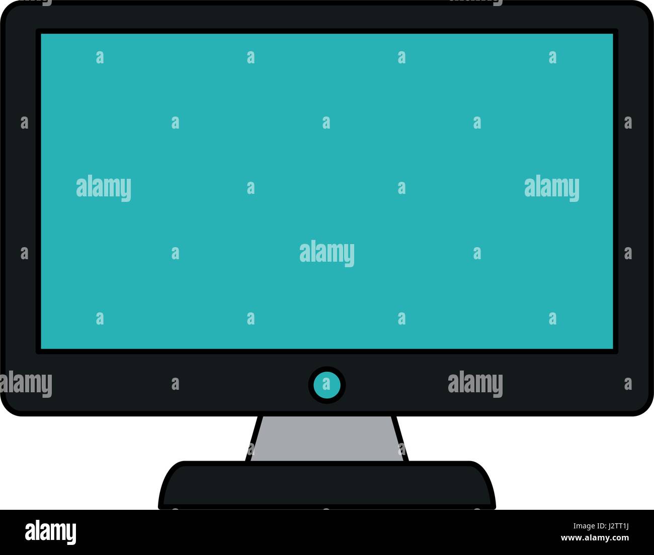 colorful realistic image lcd monitor with blue screen Stock Vector ...