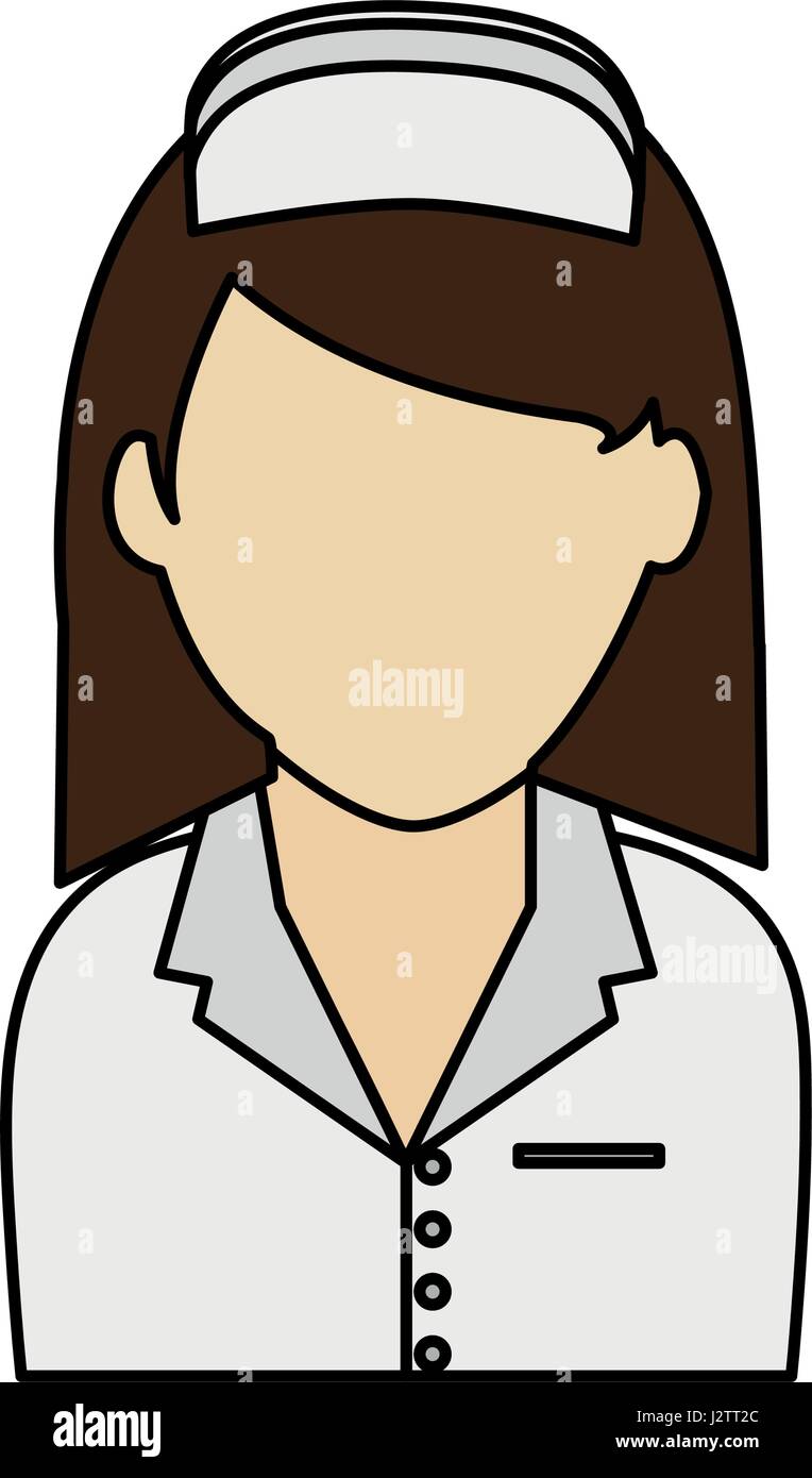 colorful realistic image faceless female nurse half body Stock Vector ...