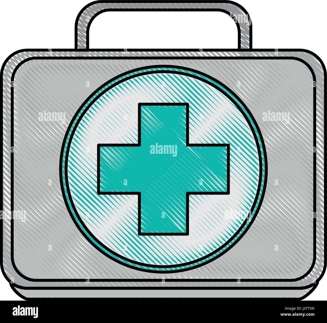 color blurred stripe image first aid kit with symbol cross Stock Vector ...