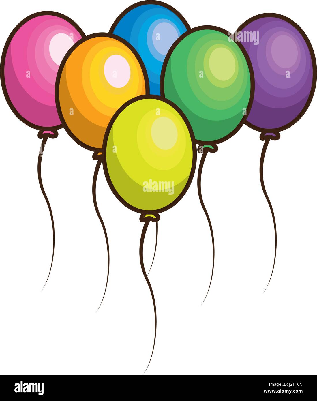 balloons party to happy birthday decoration Stock Vector Image & Art ...