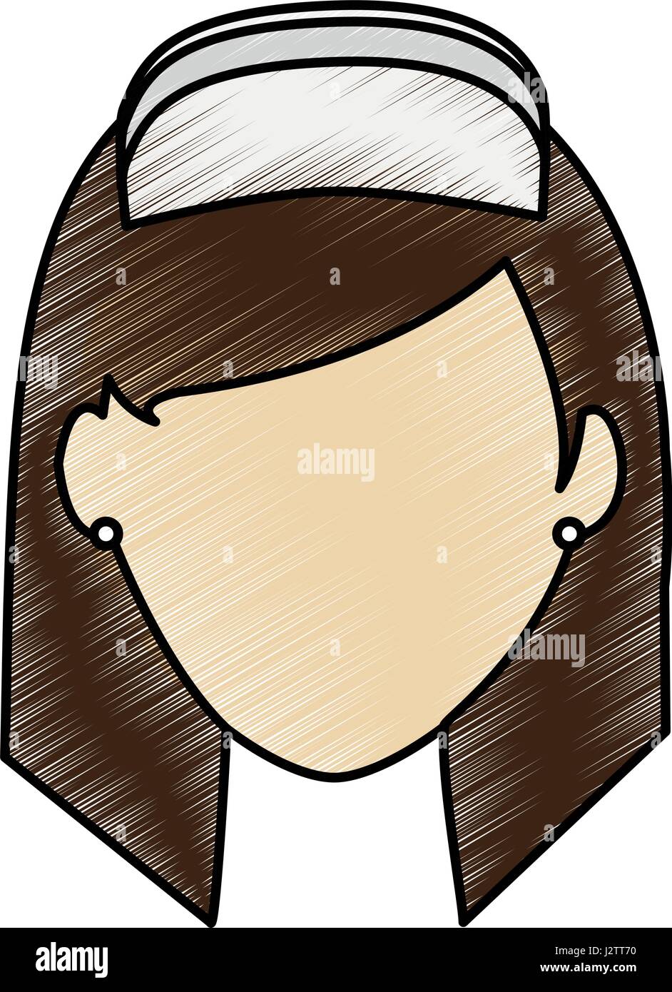 color pencil image faceless female nurse front view Stock Vector Image ...