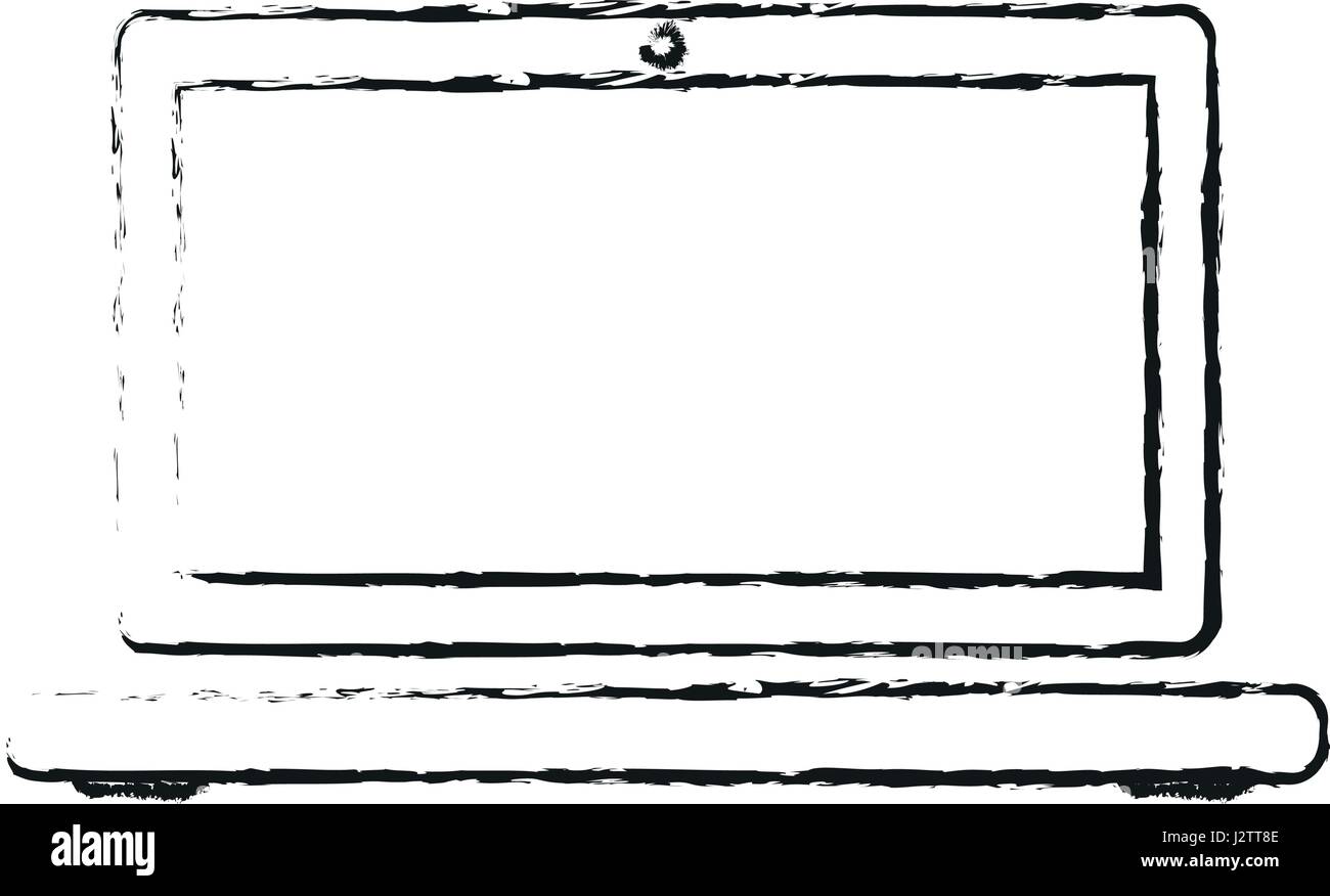 blurred silhouette laptop computer tech device Stock Vector Image & Art ...