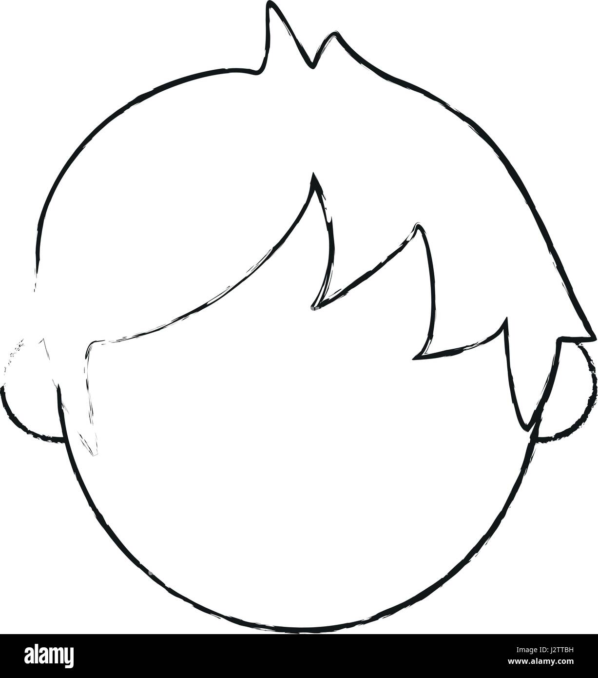 blurred silhouette caricature faceless front view man with hairstyle ...