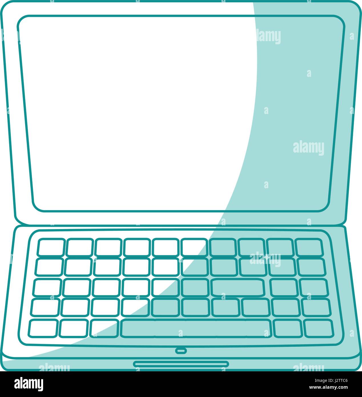 blue silhouette shading laptop computer tech device Stock Vector Image ...