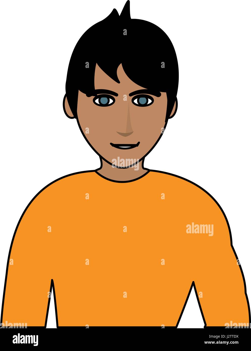 color image cartoon half body man with muscular body Stock Vector Image ...