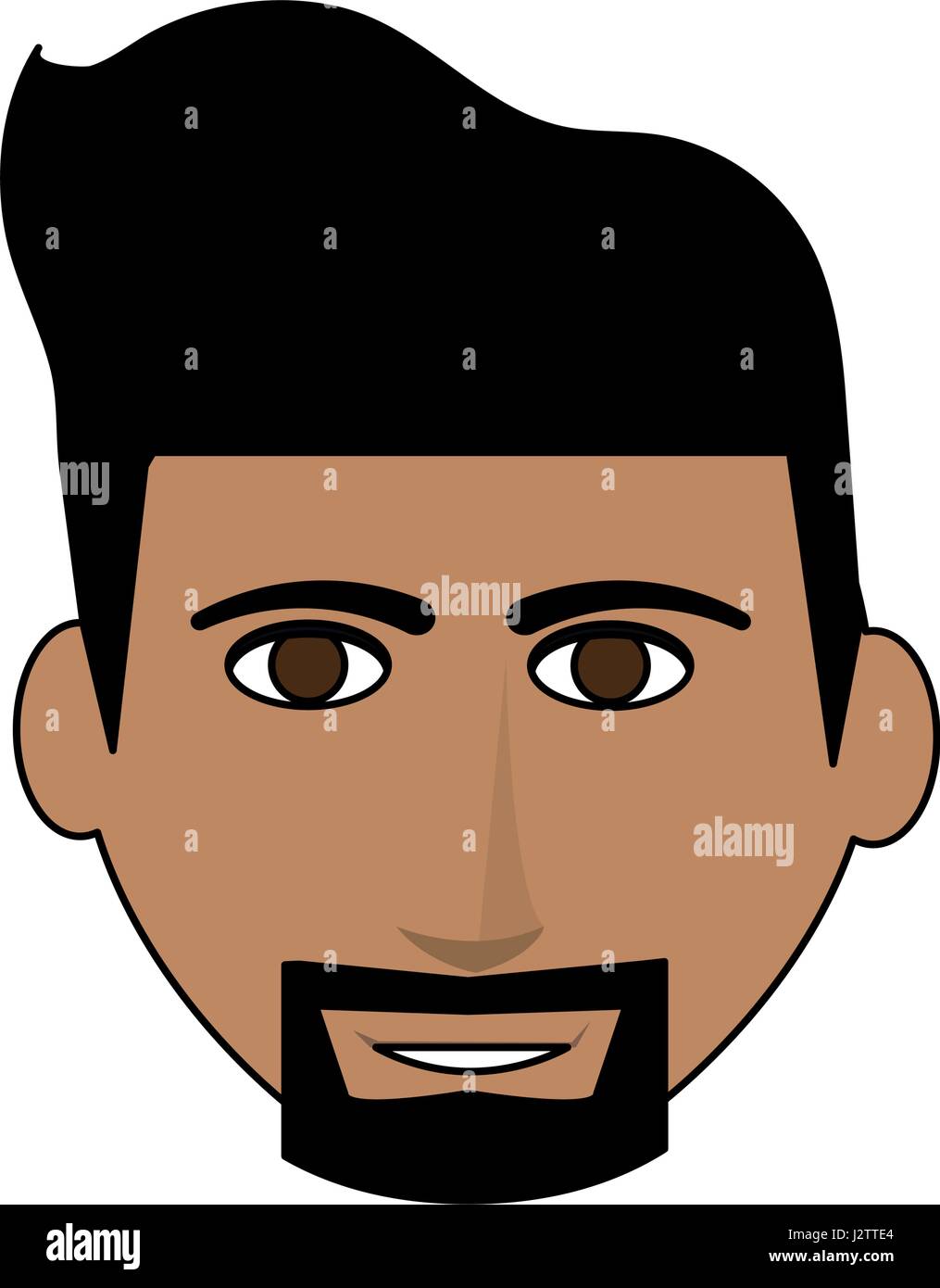 color image cartoon front face man with beard Stock Vector Image & Art ...