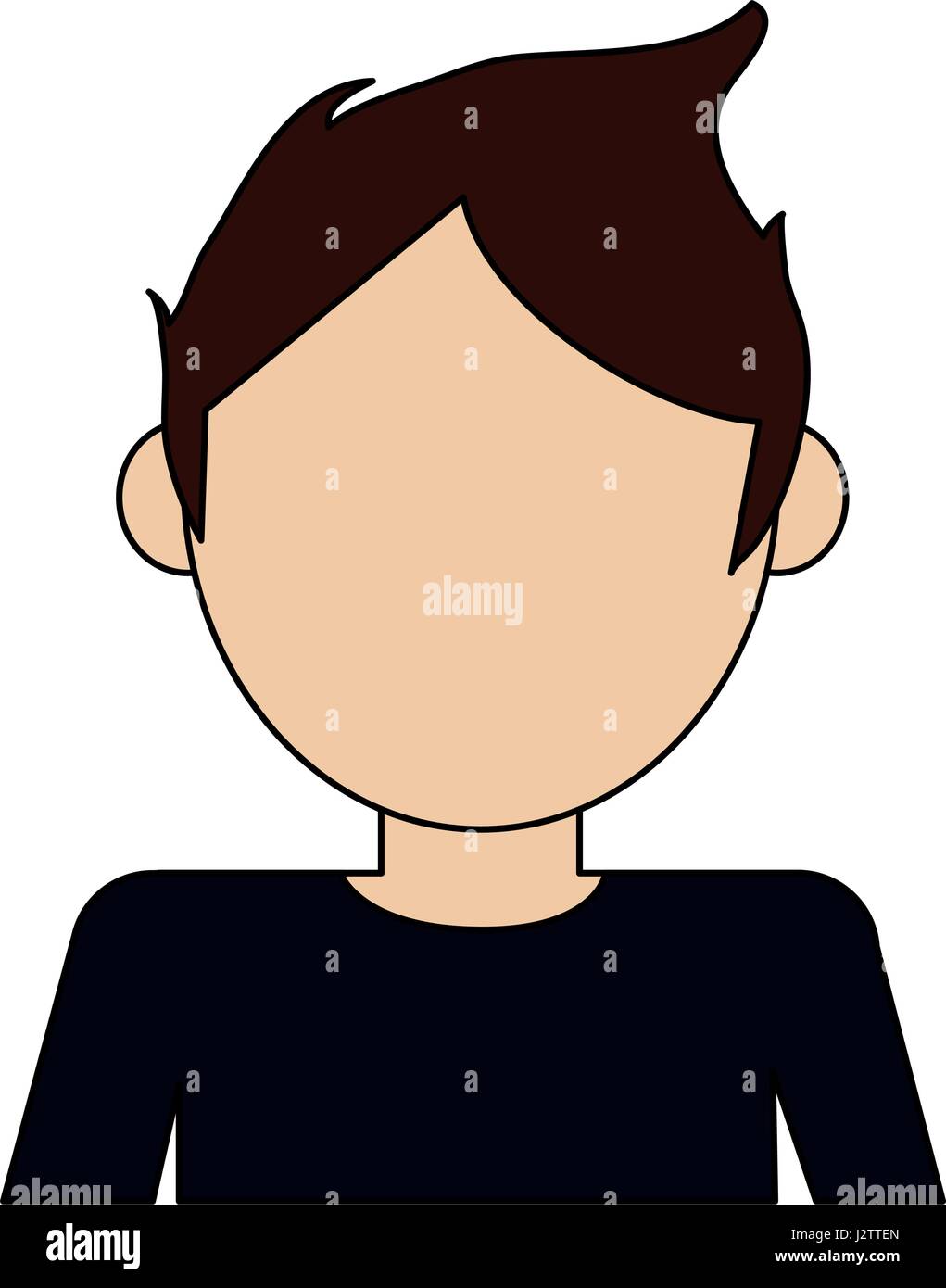 color image cartoon faceless half body man with t-shirt Stock Vector ...