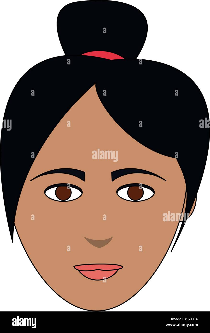 Cartoon Asian Girl Face