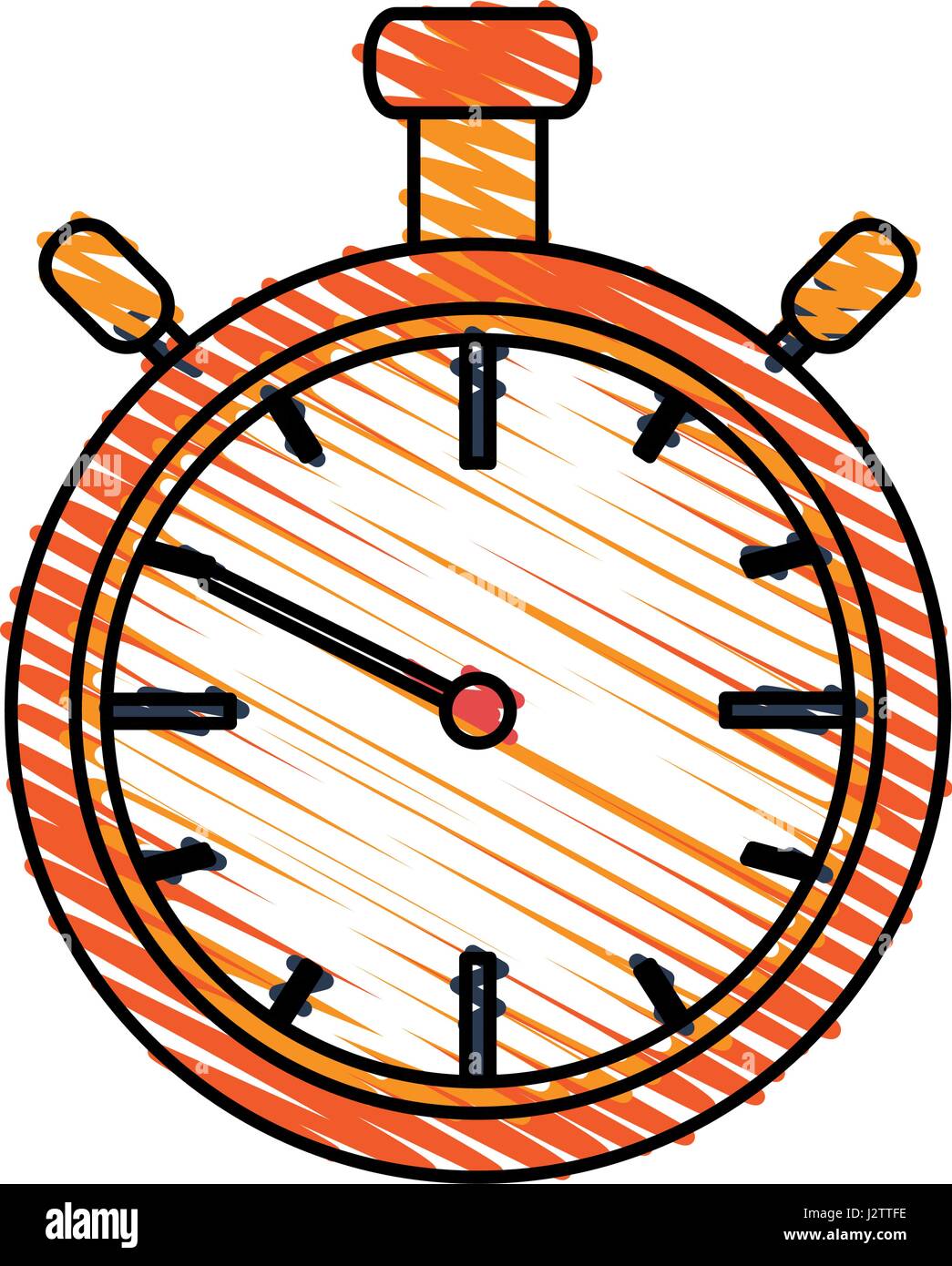 color drawing pencil cartoon stopwatch graphic Stock Vector Image & Art ...