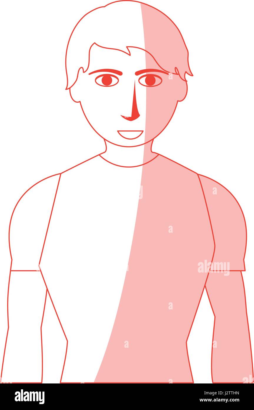 red silhouette shading man with atlethic body Stock Vector Image & Art ...