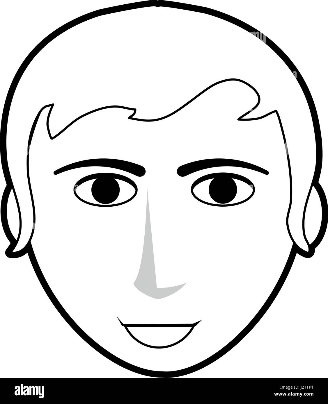 Black silhouette cartoon front face Stock Vector Images - Alamy