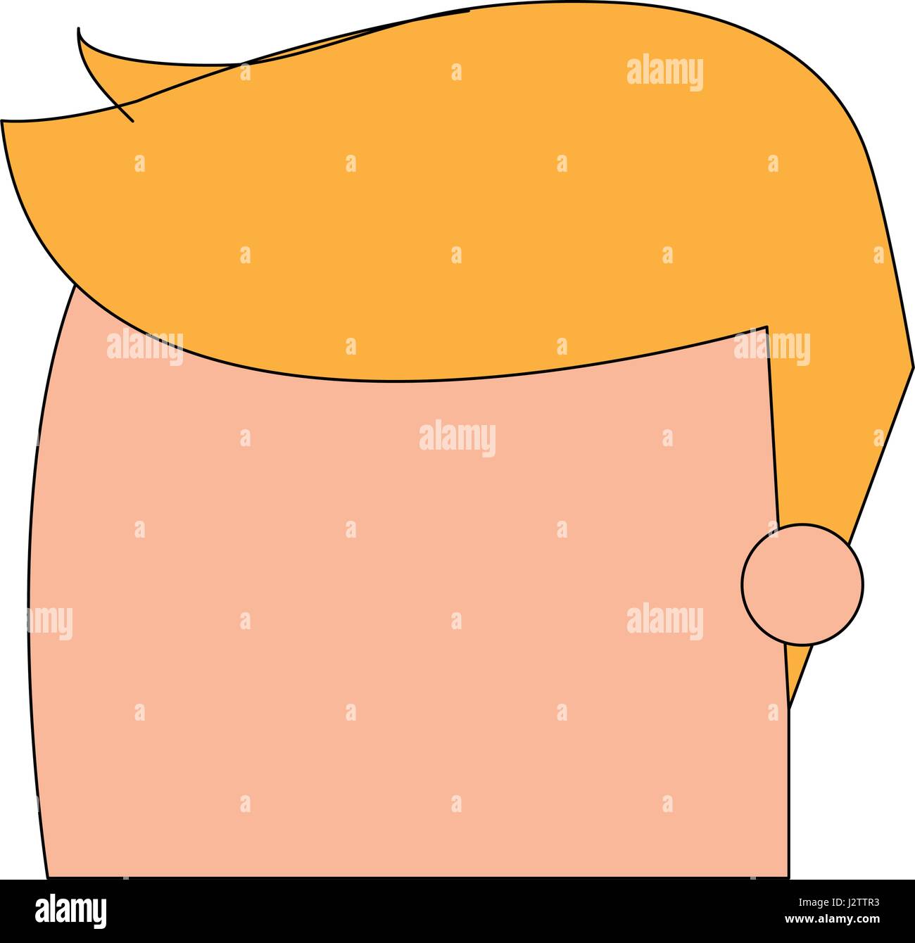 color image cartoon faceless side profile man with hairstyle Stock ...