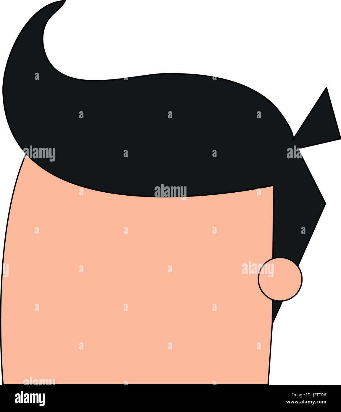 color image cartoon faceless man with hairstyle Stock Vector Image ...