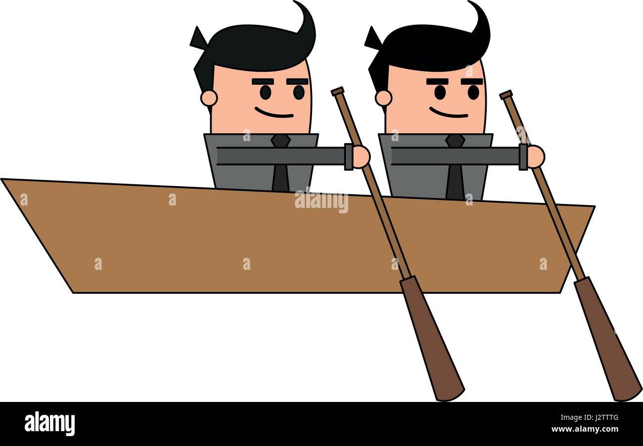 color image teamwork business in boat Stock Vector Image & Art - Alamy