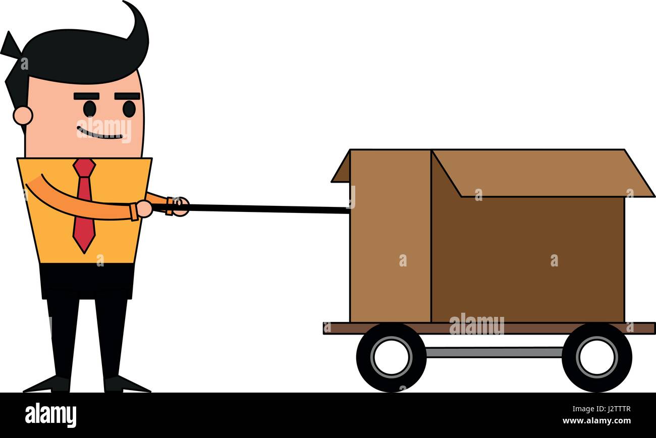 Illustration Cartoon Man Box Stock Photos & Illustration Cartoon Man ...