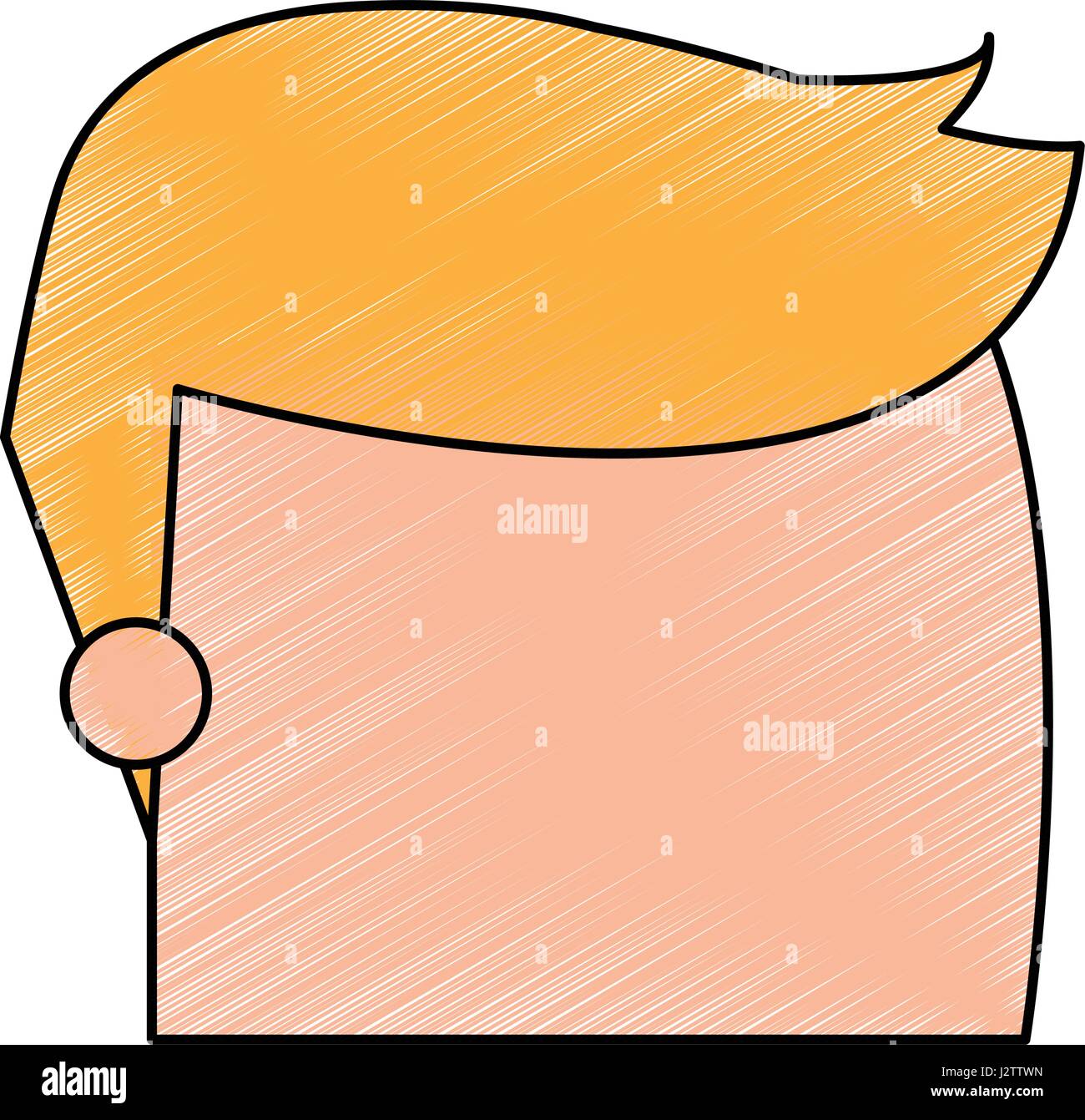 color pencil cartoon faceless side profile man with hairstyle Stock ...