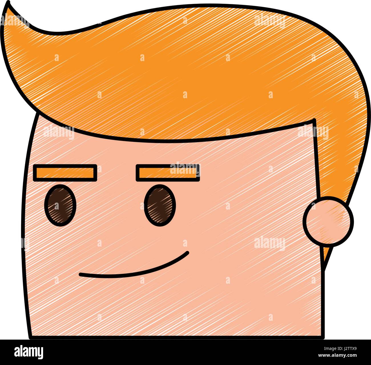 color pencil image side view face cartoon guy with expression of ...