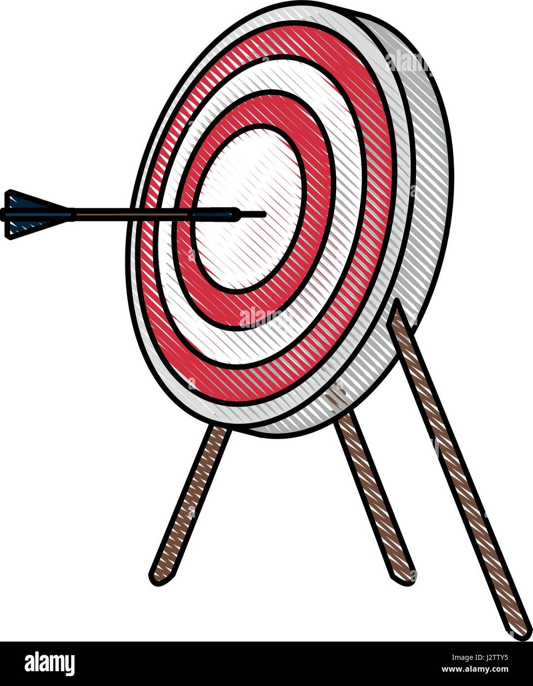 color blurred stripe side view target in tripod with arrow Stock Vector ...