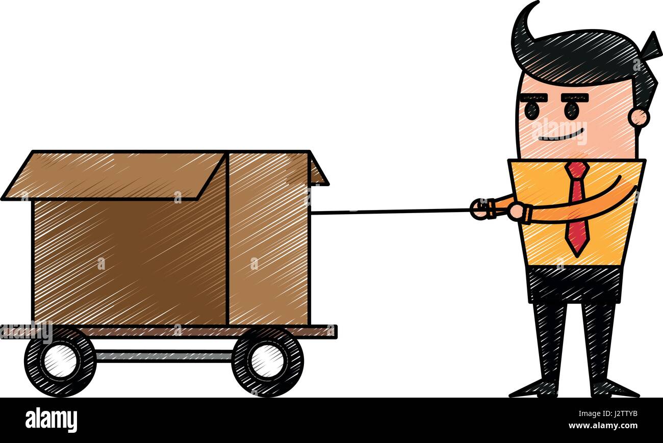 Illustration Cartoon Man Box Stock Photos & Illustration Cartoon Man ...