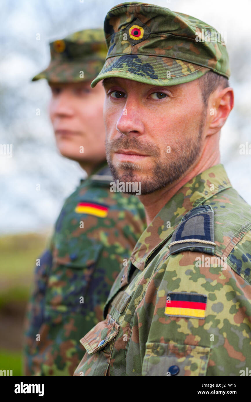 two german soldiers looks to the side Stock Photo - Alamy