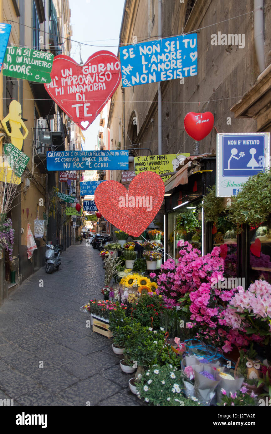Narrow street in the old town of naples hi-res stock photography and ...