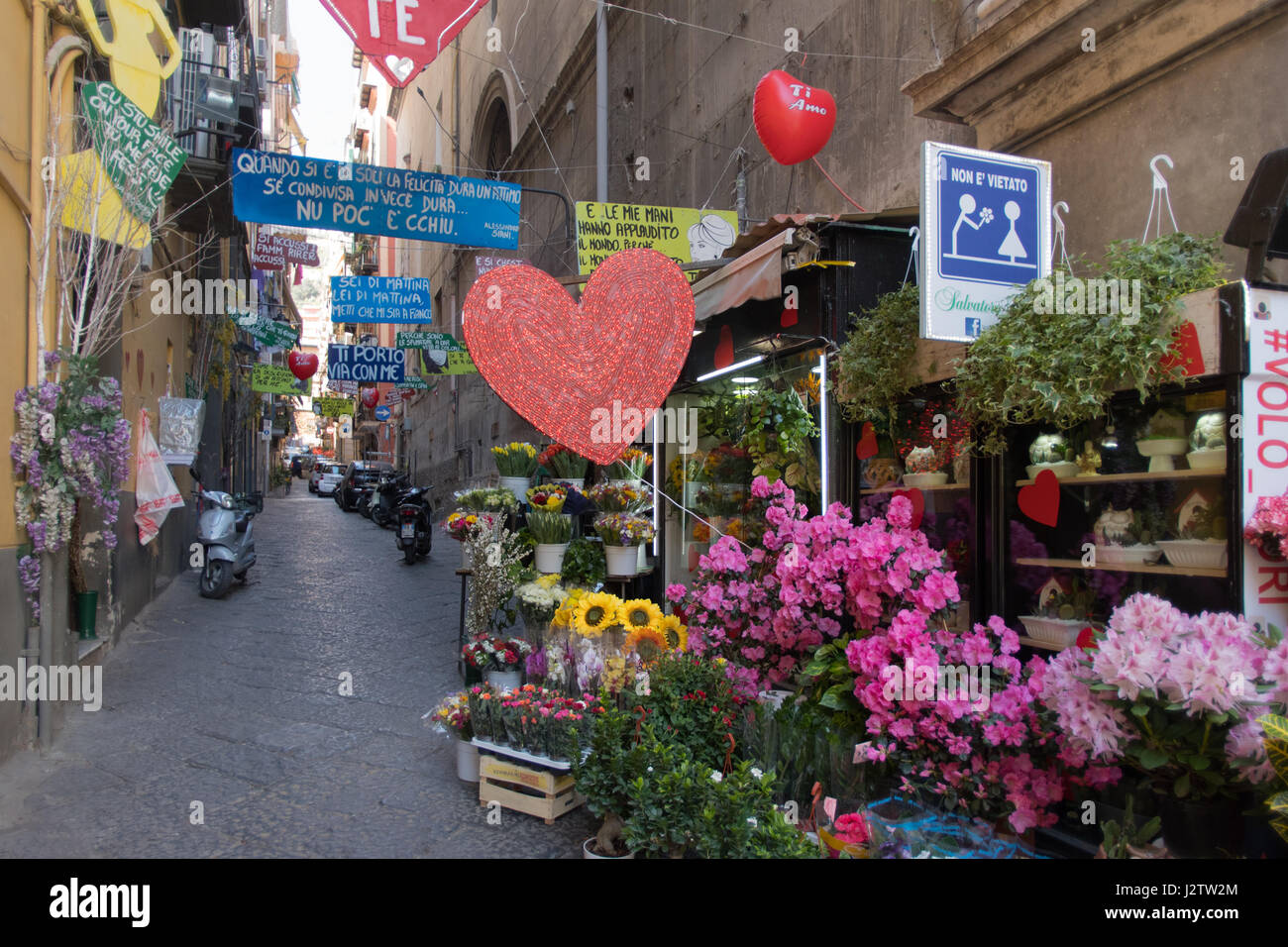 Street in historic center of Naples, Italy Stock Photo - Alamy