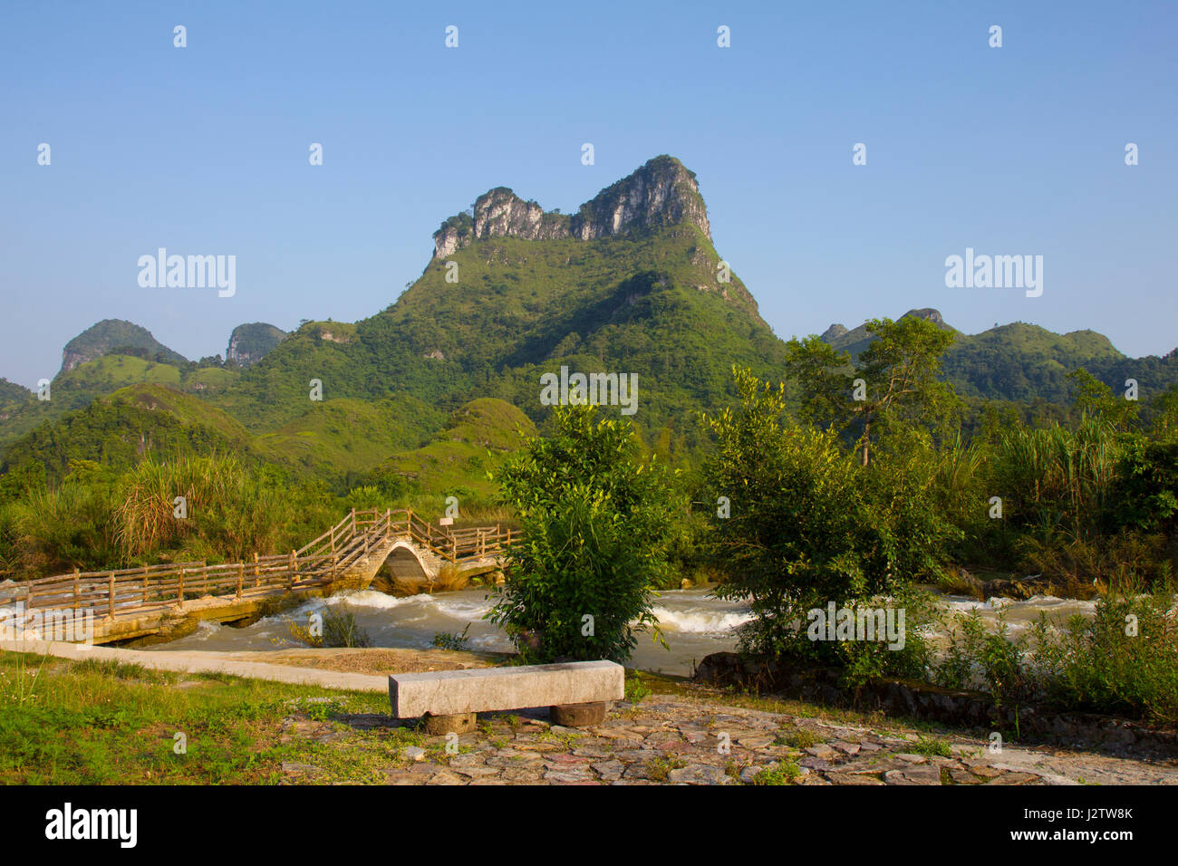 Quangxi, China, Detian, border, Vietnam, Asia, Karst mountains, Karst ...