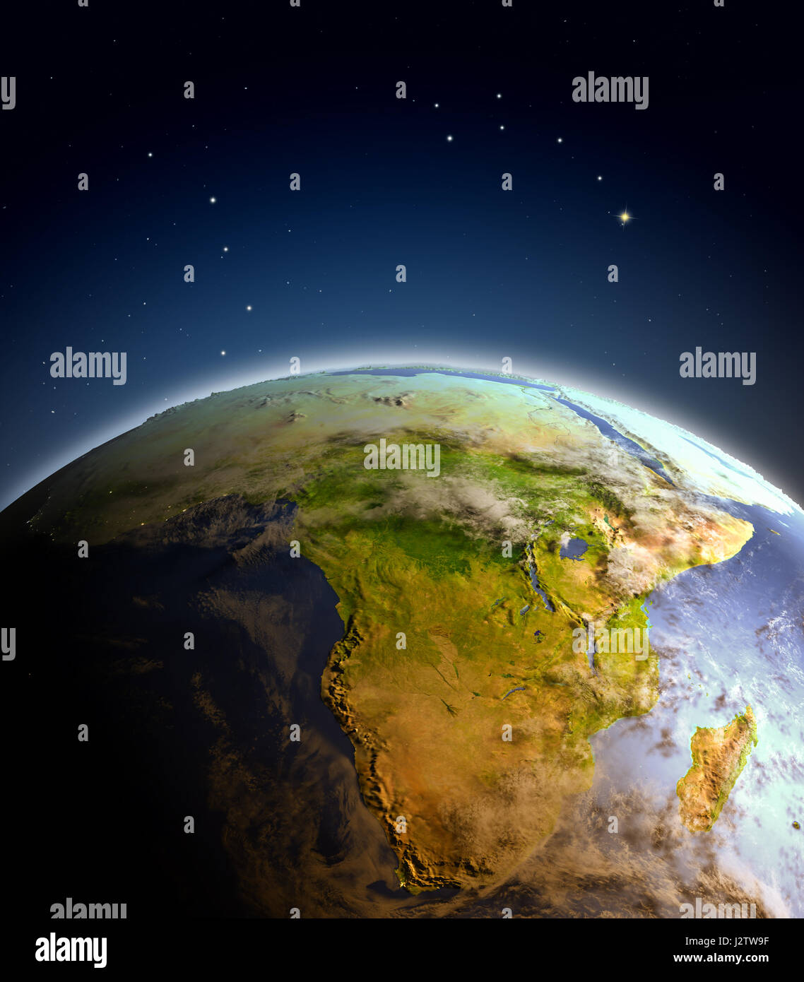 Africa from space on Earth. 3D illustration with detailed planet ...