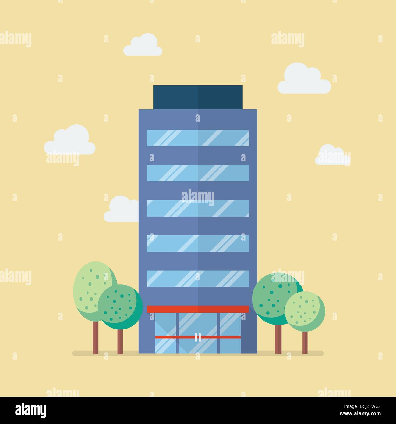 Company building in flat style. Vector Illustration Stock Vector Image ...