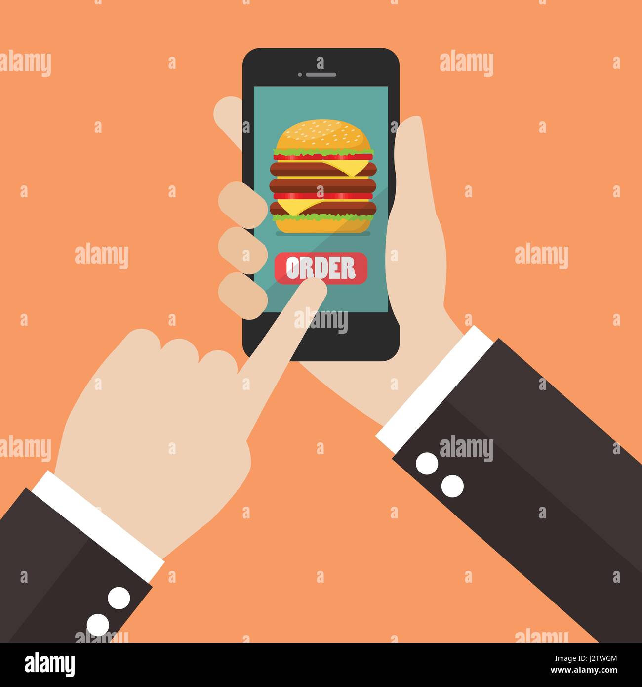 Order fast food online. vector illustration Stock Vector Image & Art ...