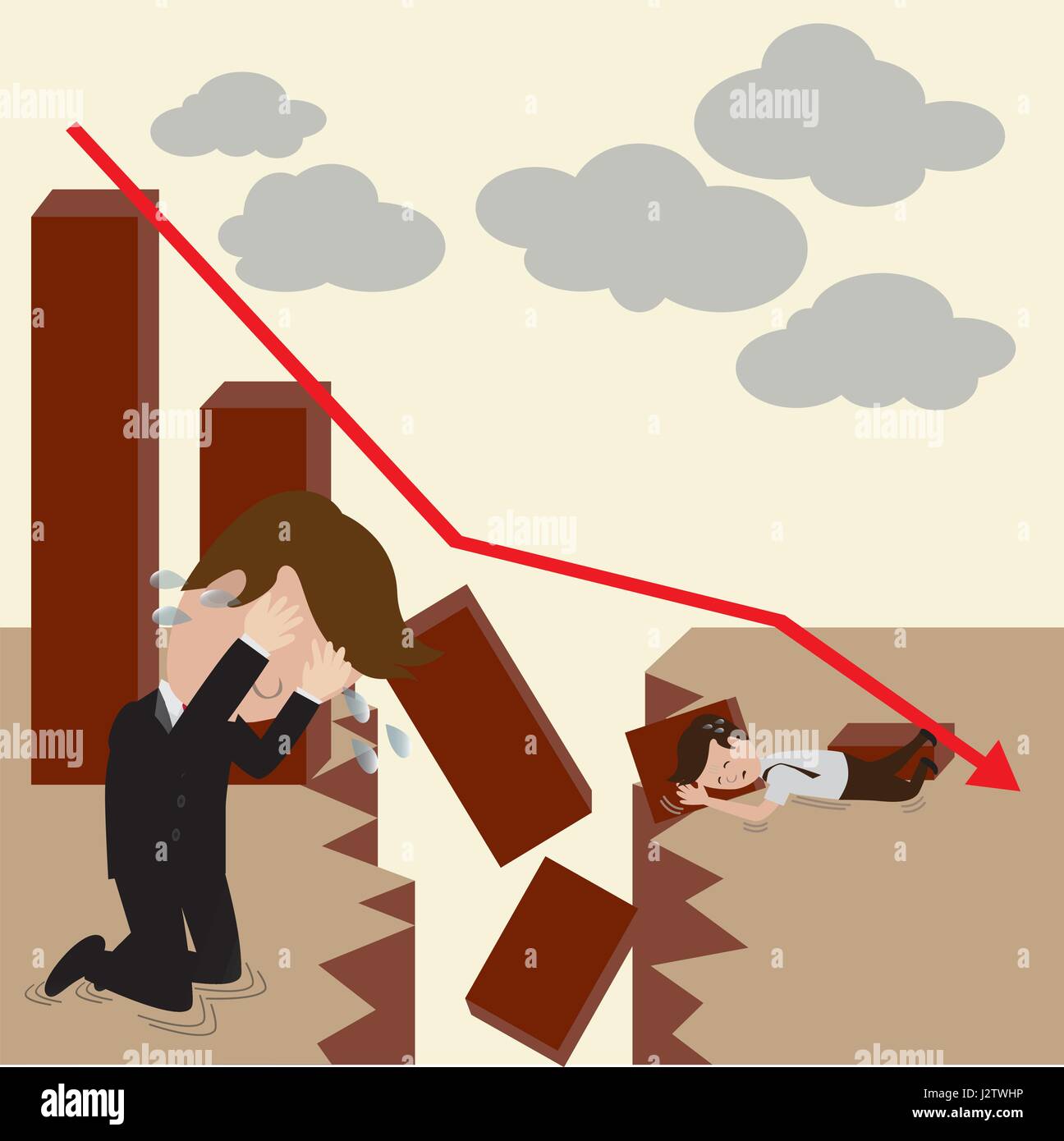 Businessman and investment fail. Vector Stock Vector Image & Art - Alamy