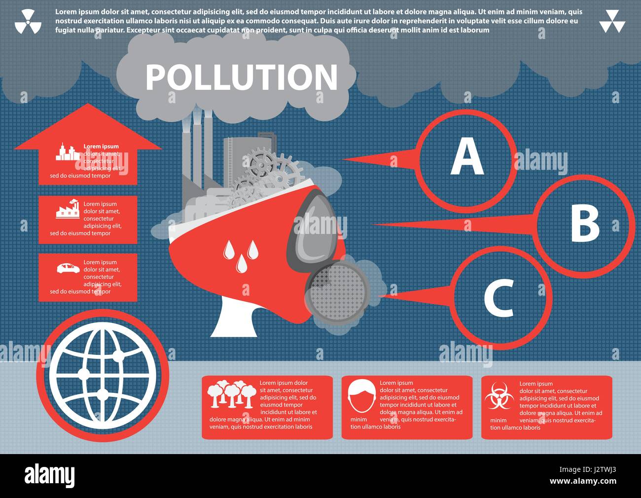 Industrial pollution. Info graphic elements, Vector Stock Vector Image ...