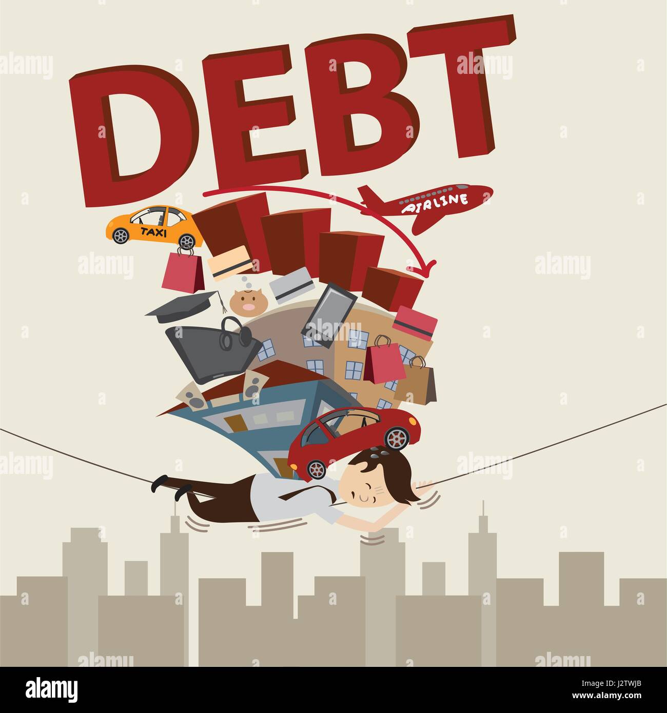 Sadness debt Stock Vector Images - Alamy