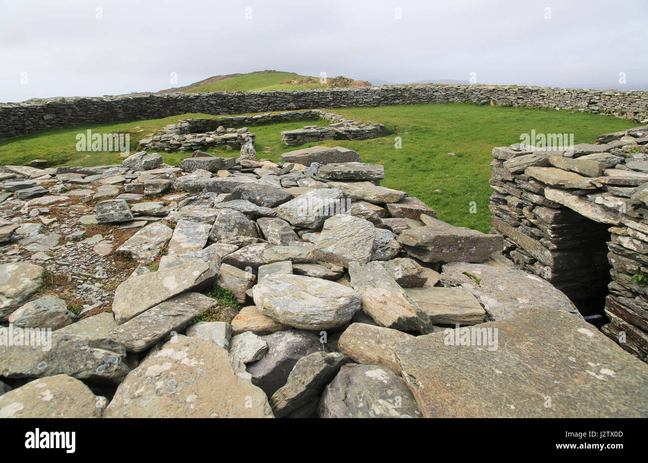 Knockdrum Iron Age stone fort perimeter defensive walls, near ...
