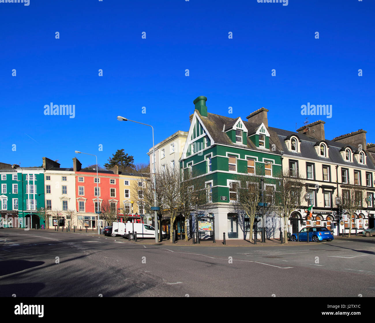 Historic buildings in town centre of Cobh, County Cork, Ireland Stock ...