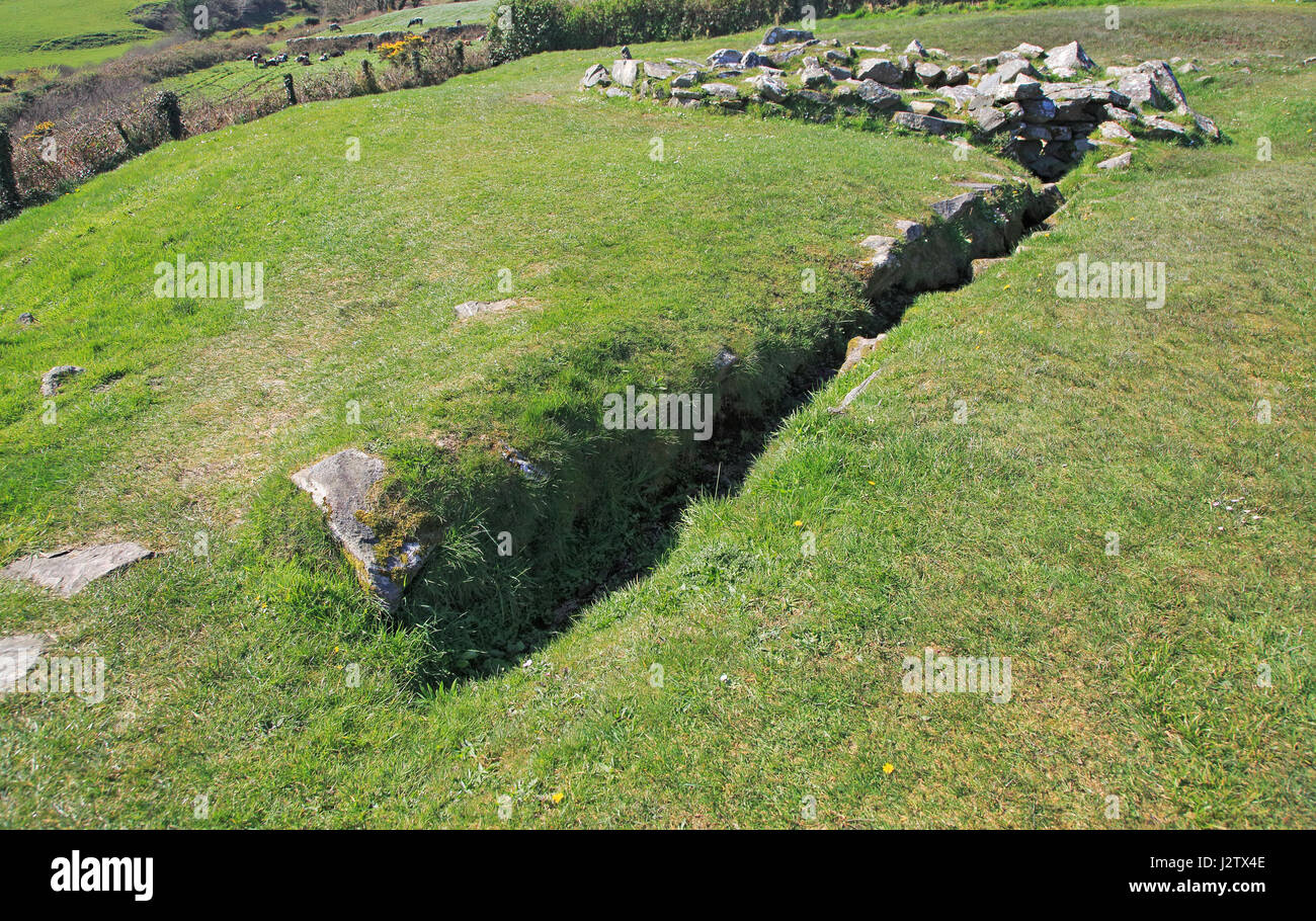 Water drainage channel at Drombeg stone circle site, County Cork ...